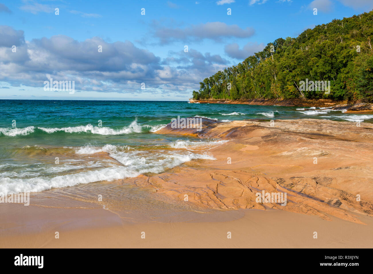Michigan, Pictured Rocks National Lakeshore, Miners Beach Stock Photo ...