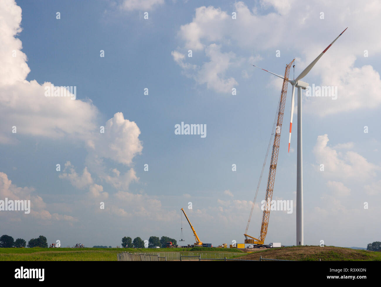 A new wind turbine is built Stock Photo - Alamy