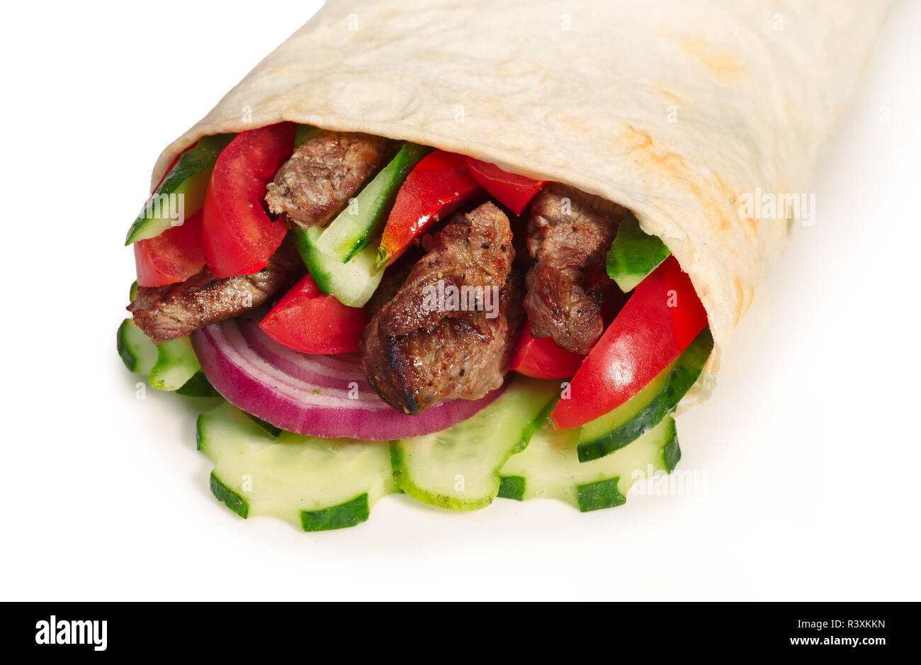 Beef shawarma isolated Stock Photo - Alamy