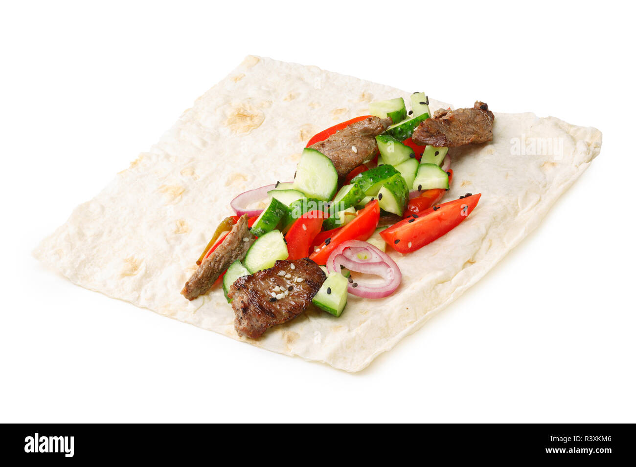 Beef shawarma isolated Stock Photo - Alamy