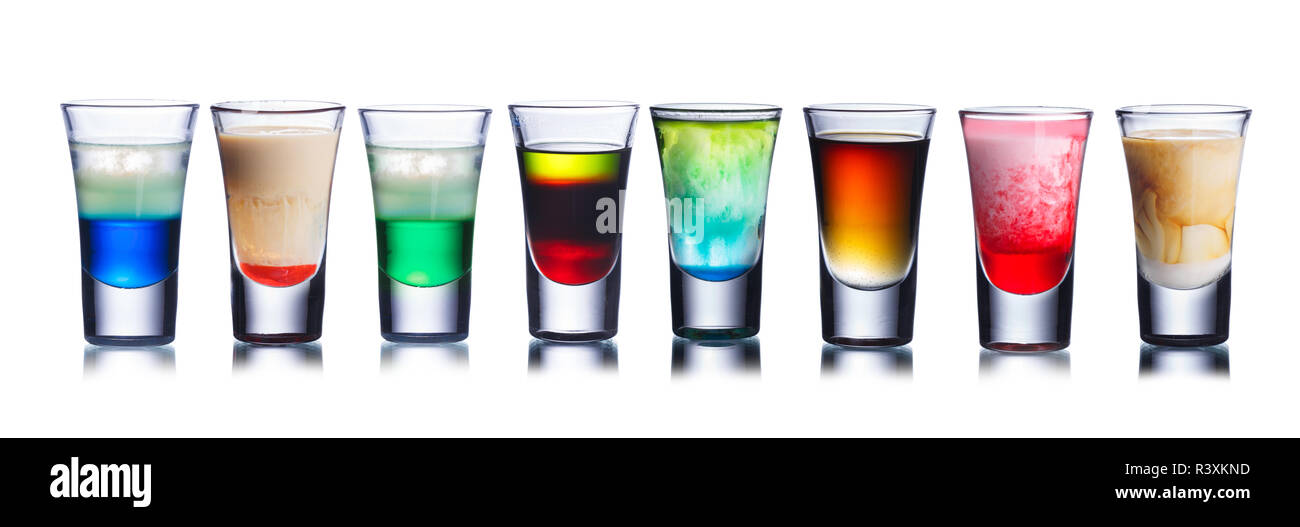 Colorful shot drinks Stock Photo - Alamy