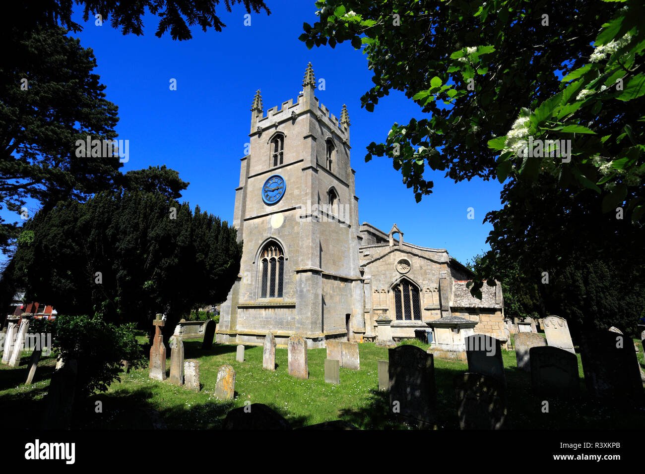 Summer, St John's church, Baston Village, Lincolnshire, England, UK ...