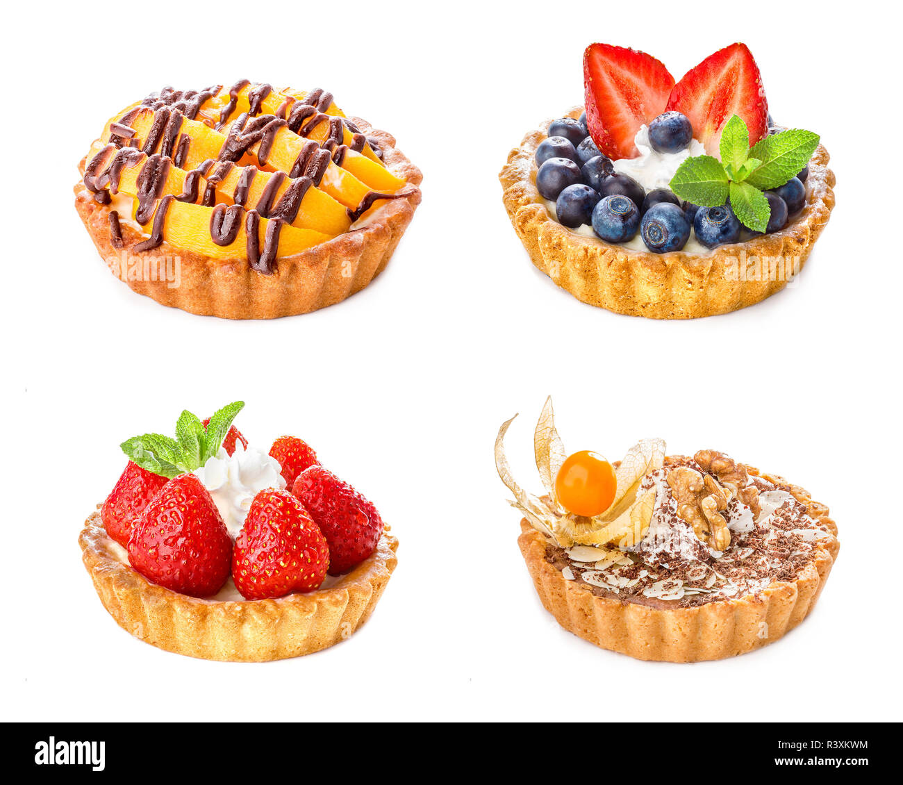 Tart set isolated Stock Photo - Alamy