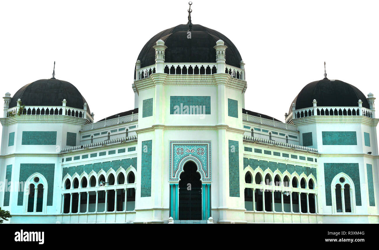 Great Mosque of Medan isolated on white background Stock Photo - Alamy