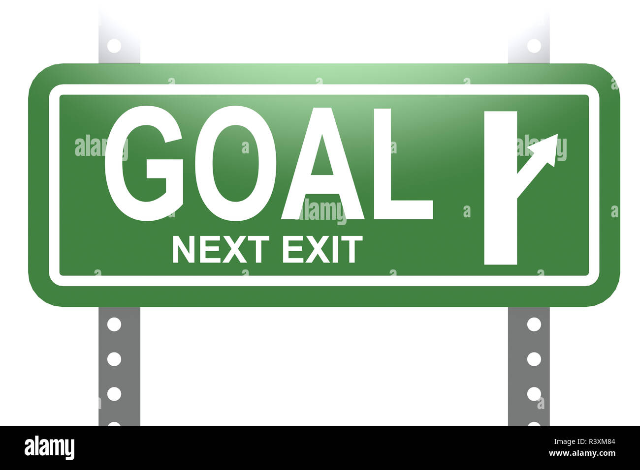 Goal green sign board isolated Stock Photo - Alamy