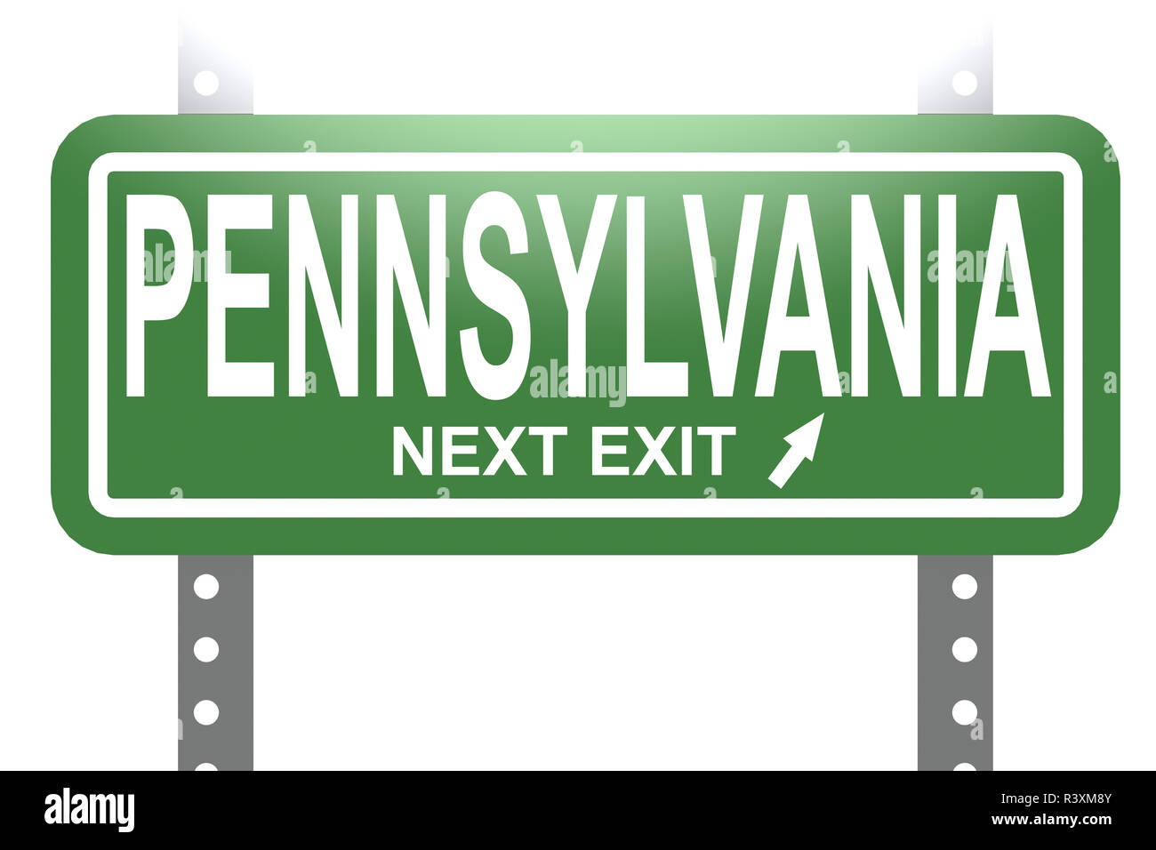 Pennsylvania green sign board isolated Stock Photo - Alamy