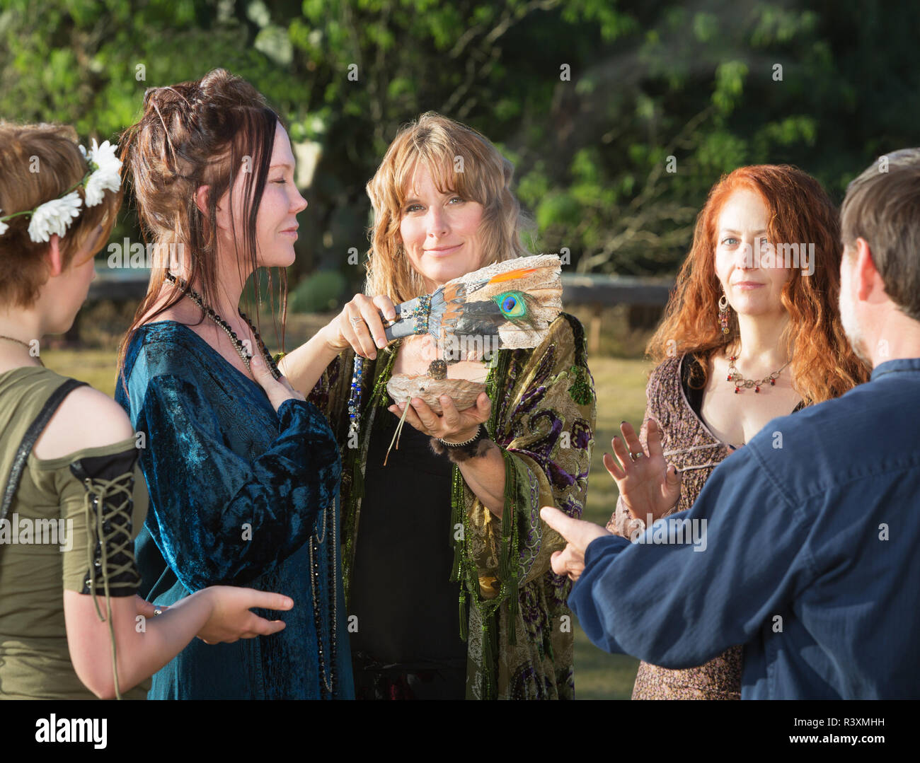 Wicca People with Sage Incense Stock Photo - Alamy