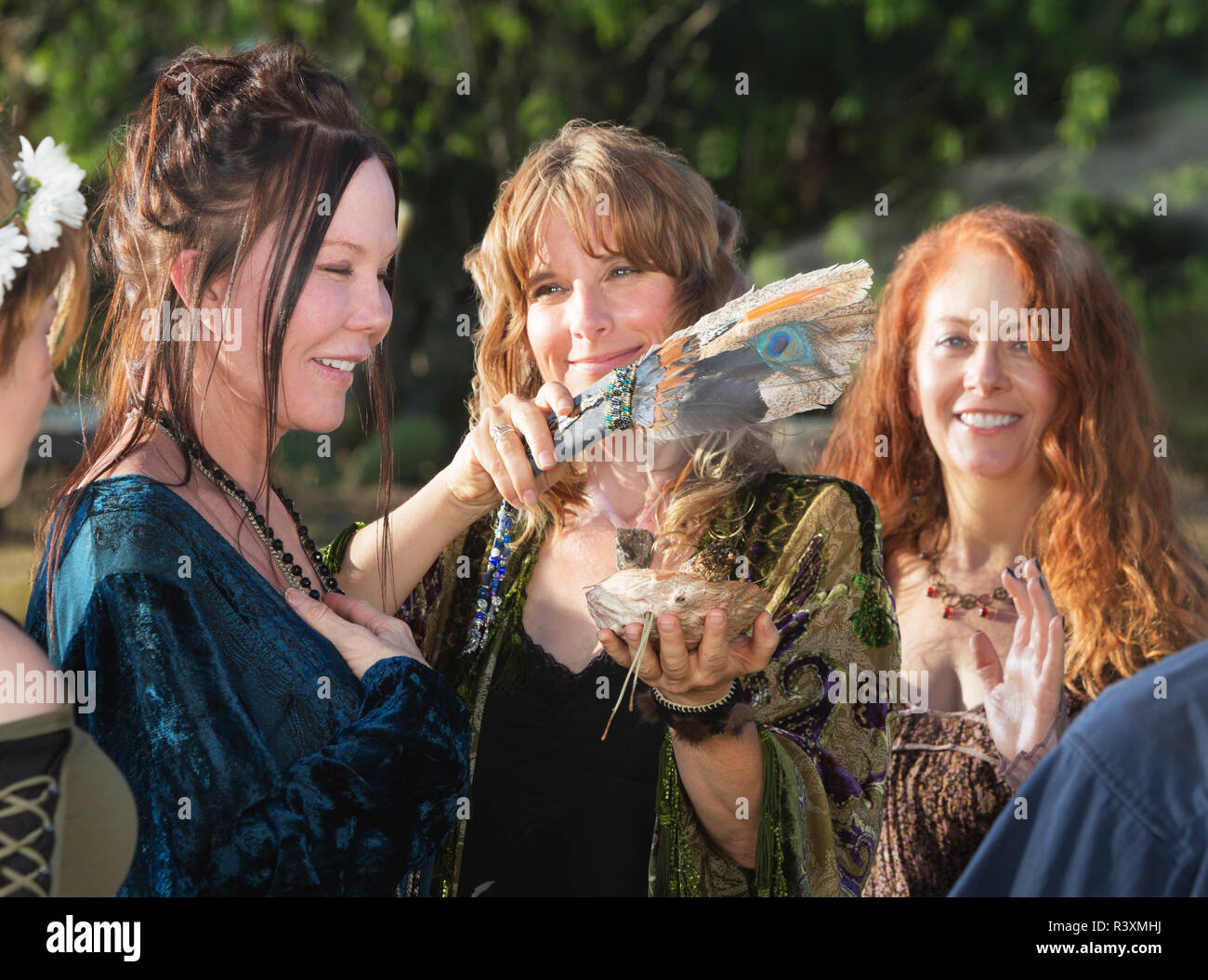 Witches Using Feather and Incense Stock Photo - Alamy