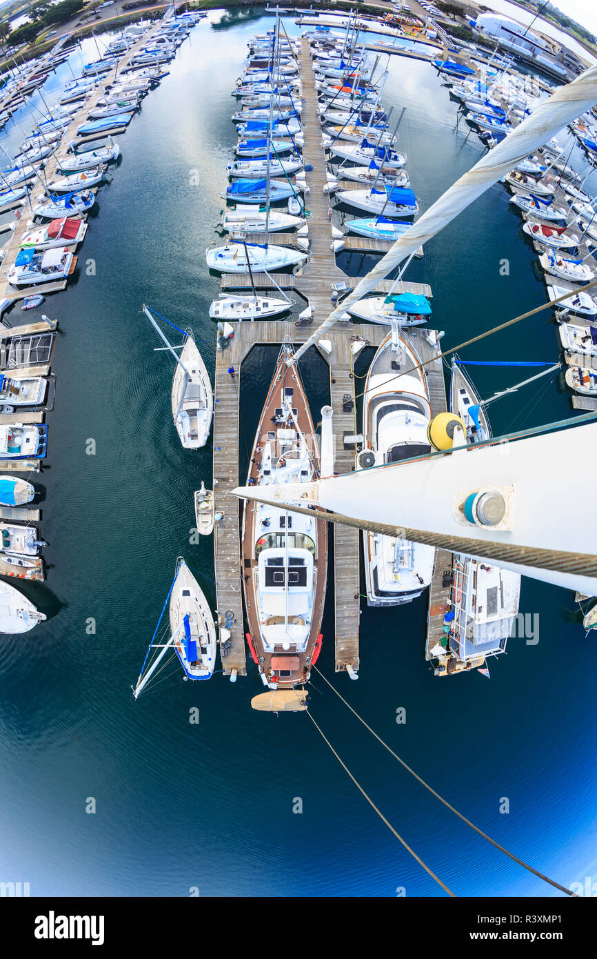 View from Odysseus, 90 foot sailing yacht, Point Loma Marina, San Diego ...