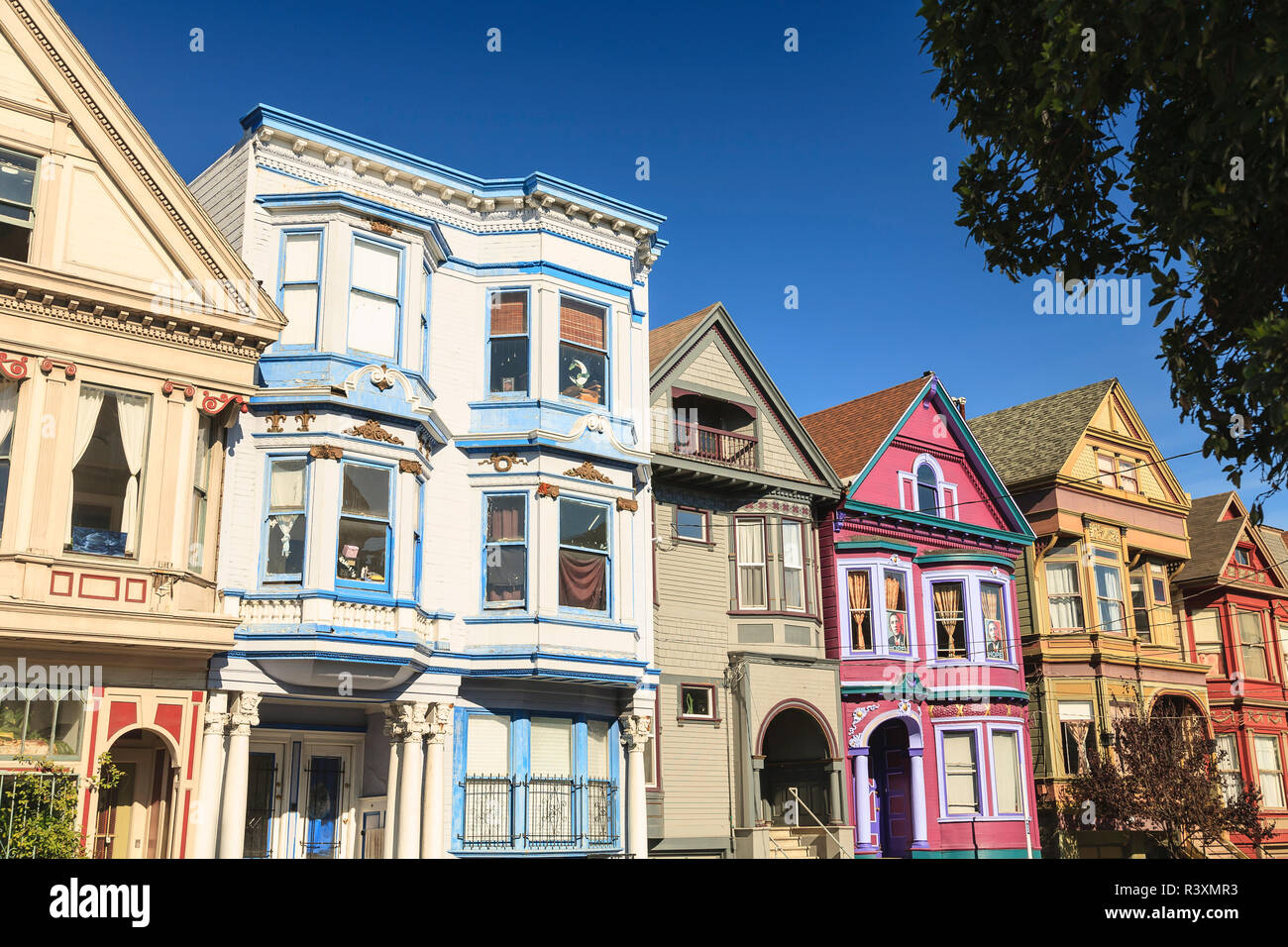 Victorian style homes near Alamo Square, San Francisco, Central ...