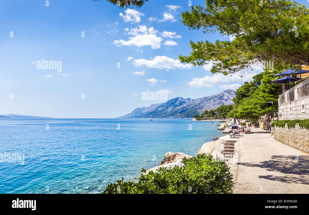 Marvelous Brela village scenery, beautiful Mediterranean seascape in ...
