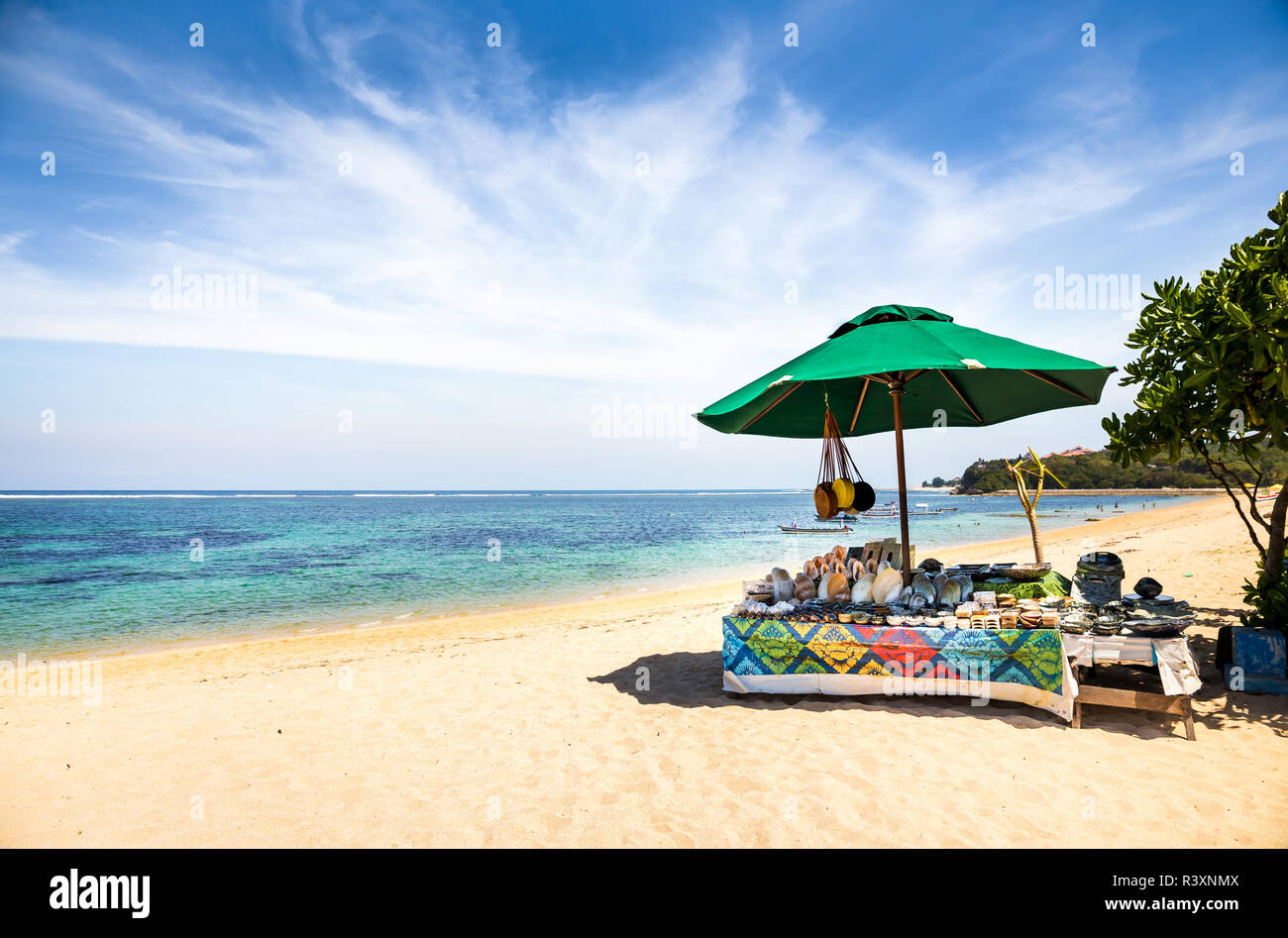 Traditional souvenirs on balinese beach in Indonesia Stock Photo - Alamy