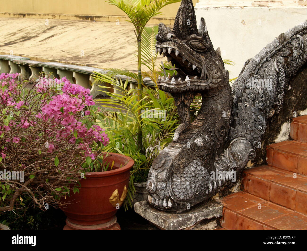 Dragon Railing, Vientiane, Laos Stock Photo - Alamy