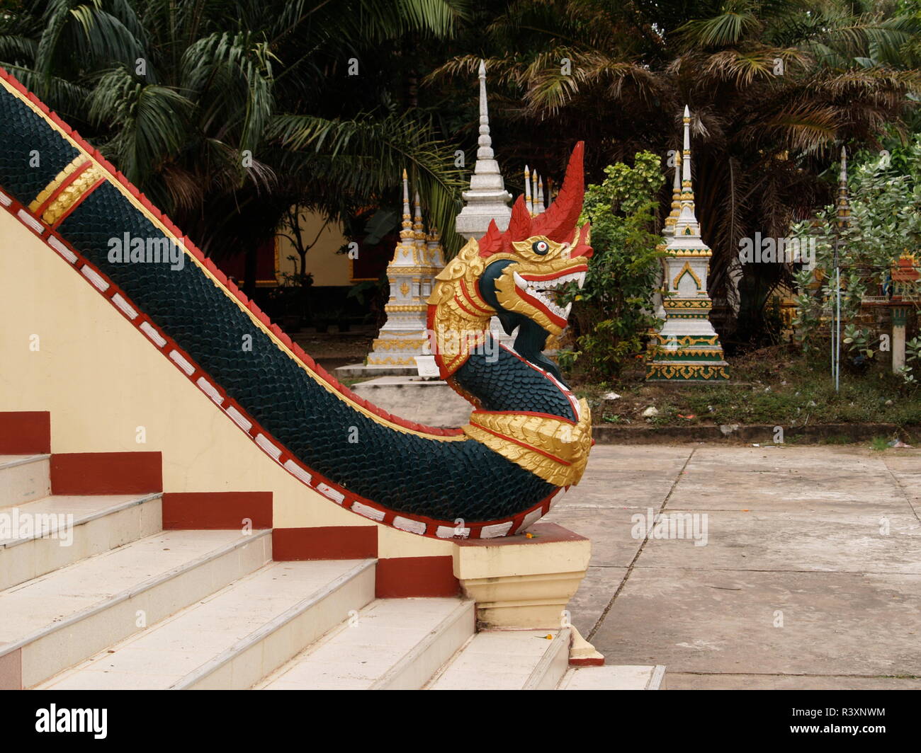 Serpent Railing, Vientiane, Laos Stock Photo - Alamy