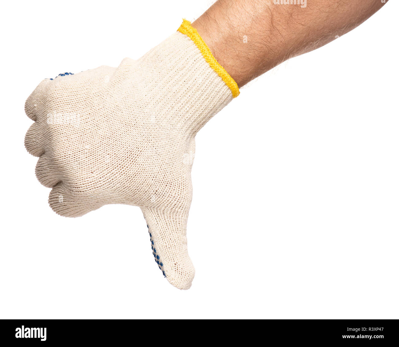 Person wearing safety gloves Cut Out Stock Images & Pictures - Alamy
