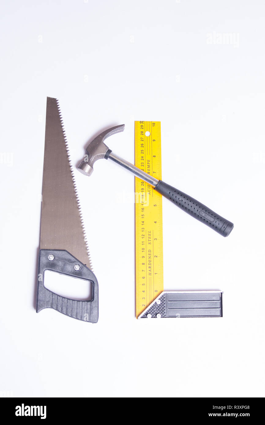 Carpenter tools set Stock Photo - Alamy