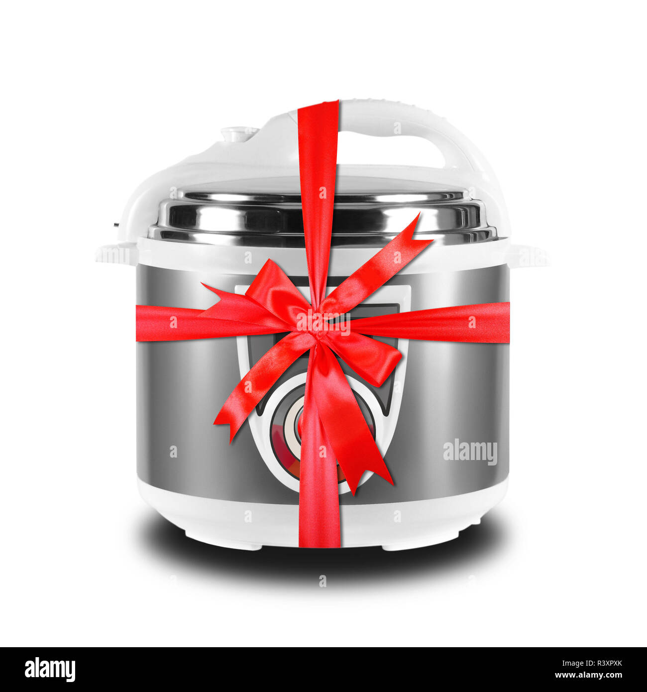 Home appliance - Multicooker pressure cooking gift tied red bow on a ...