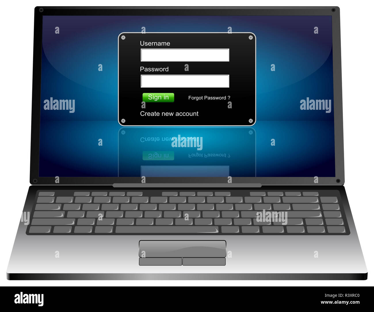 Laptop Computer with Login screen Stock Photo - Alamy