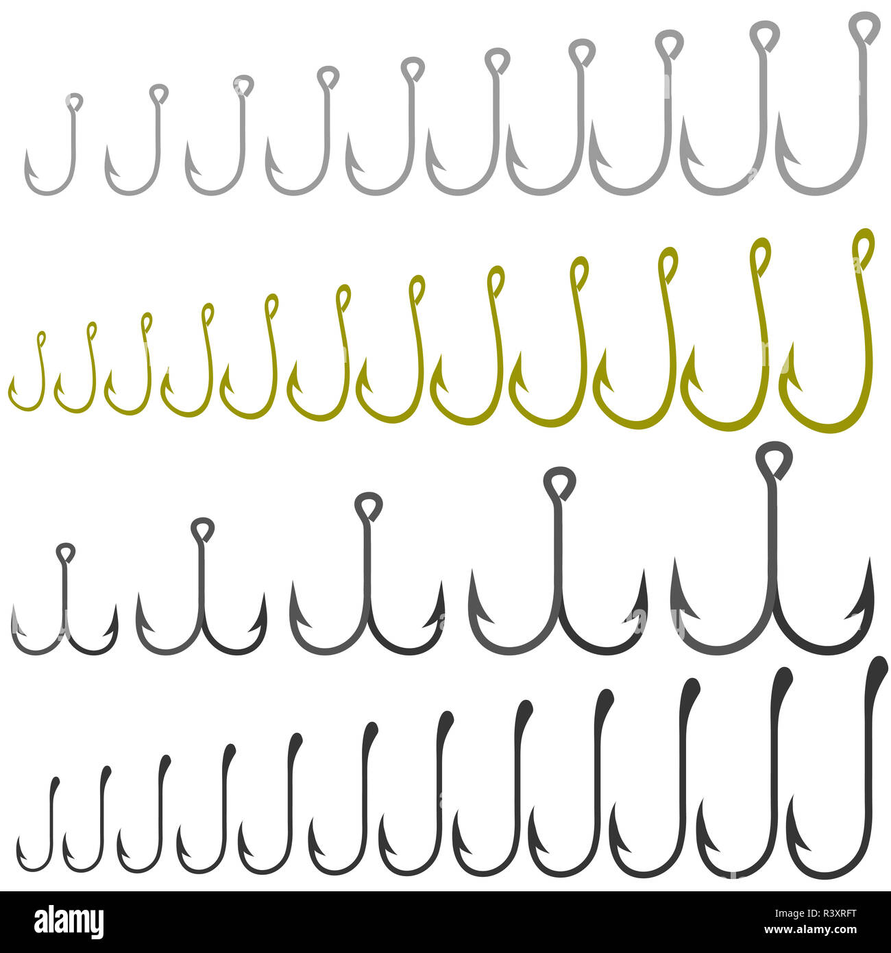 Set of Different Steel Hooks Stock Photo - Alamy