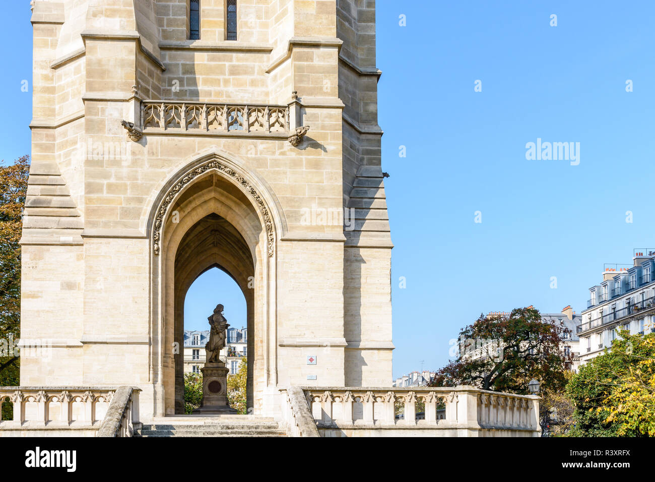 Statue of french scientist of the 17th century Blaise Pascal at the ...