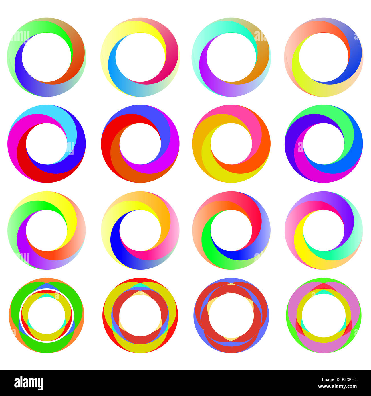 Set of Colorful Circle Icons Stock Photo - Alamy