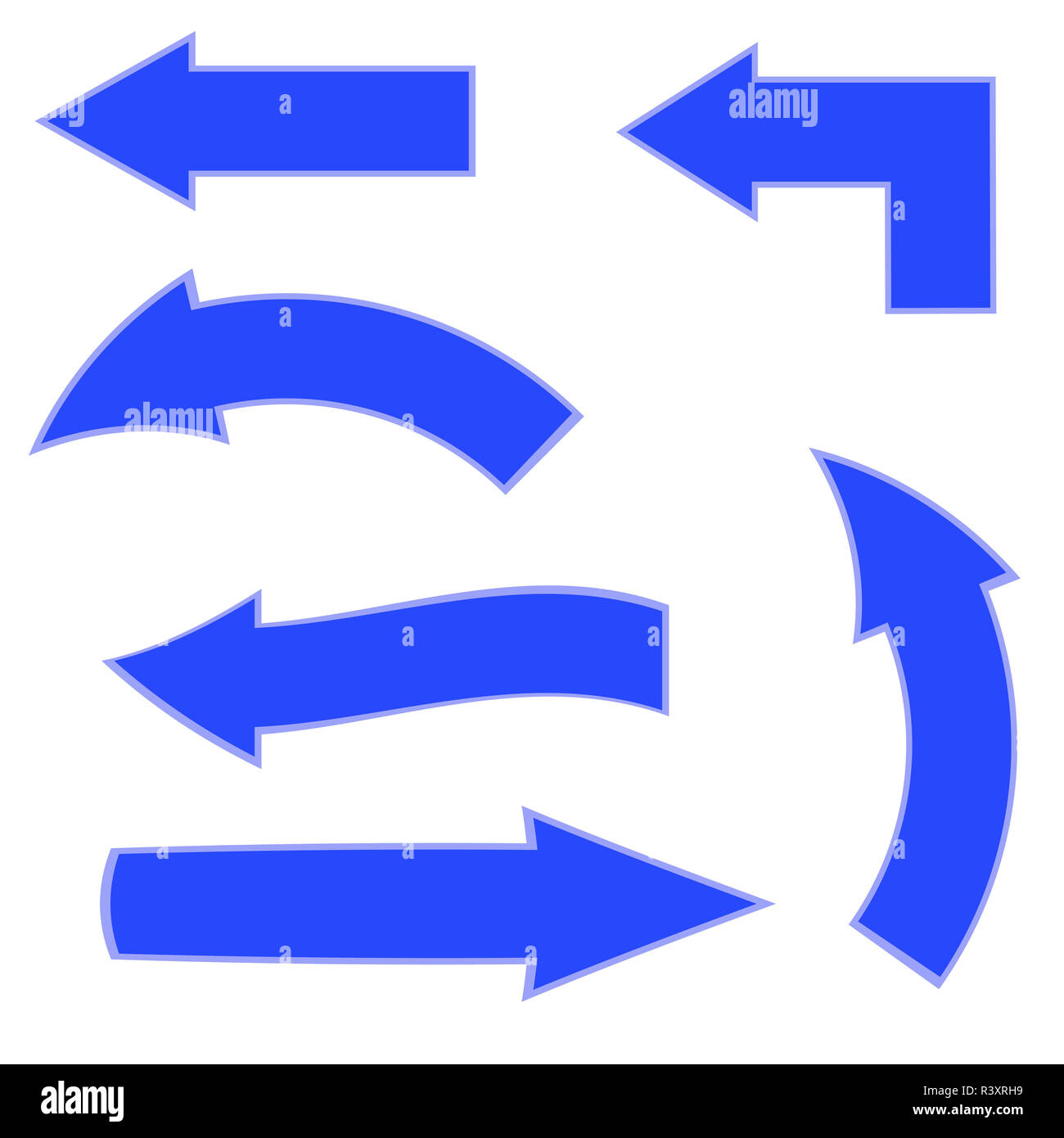 Set of Blue Arrows Stock Photo - Alamy