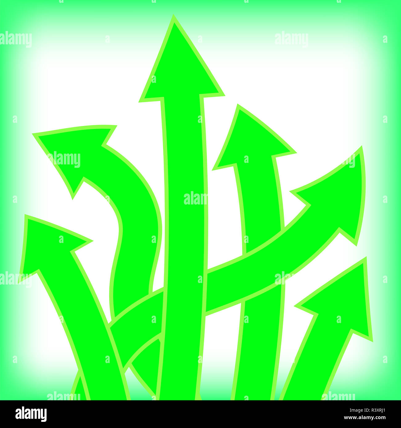 Set of Green Arrows Stock Photo - Alamy