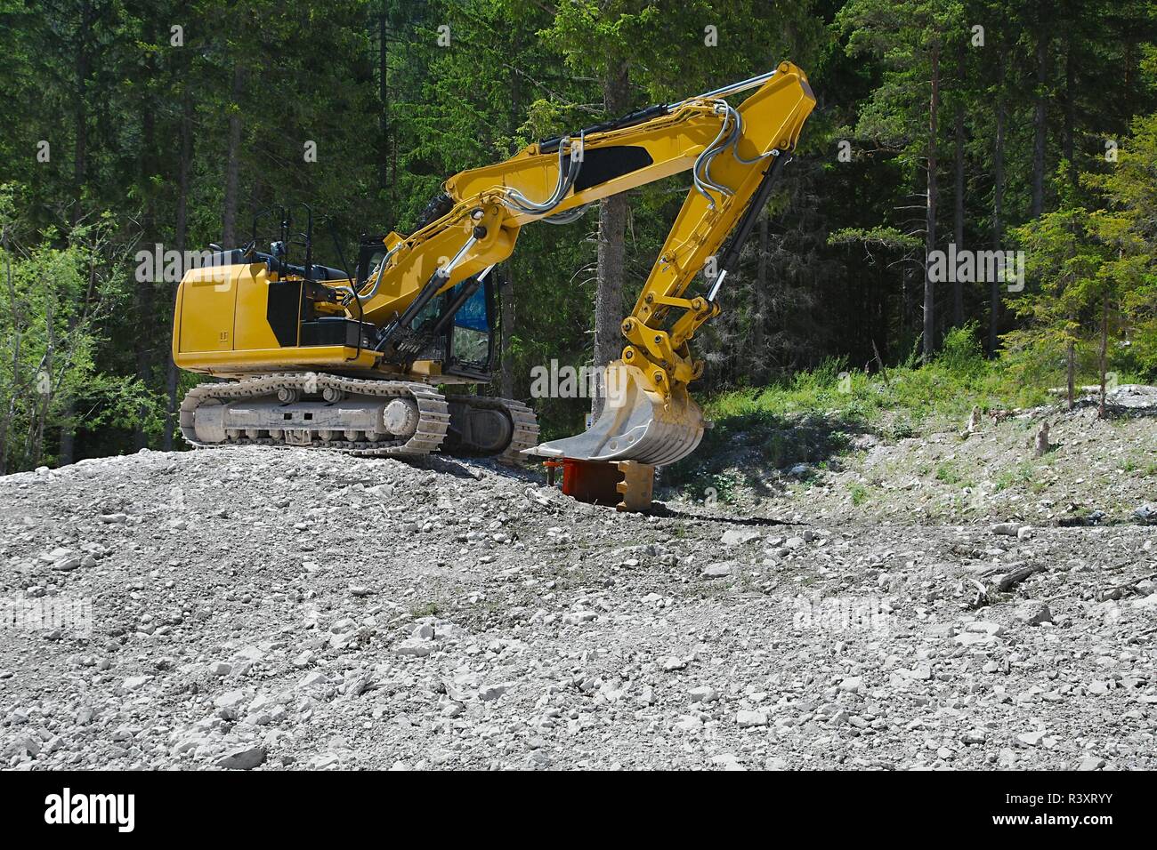 Worksite Construction Site Excavator Digger High Resolution Stock ...