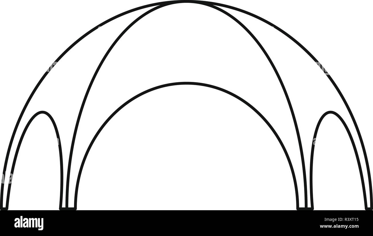Round tent icon. Outline illustration of round tent vector icon for web ...