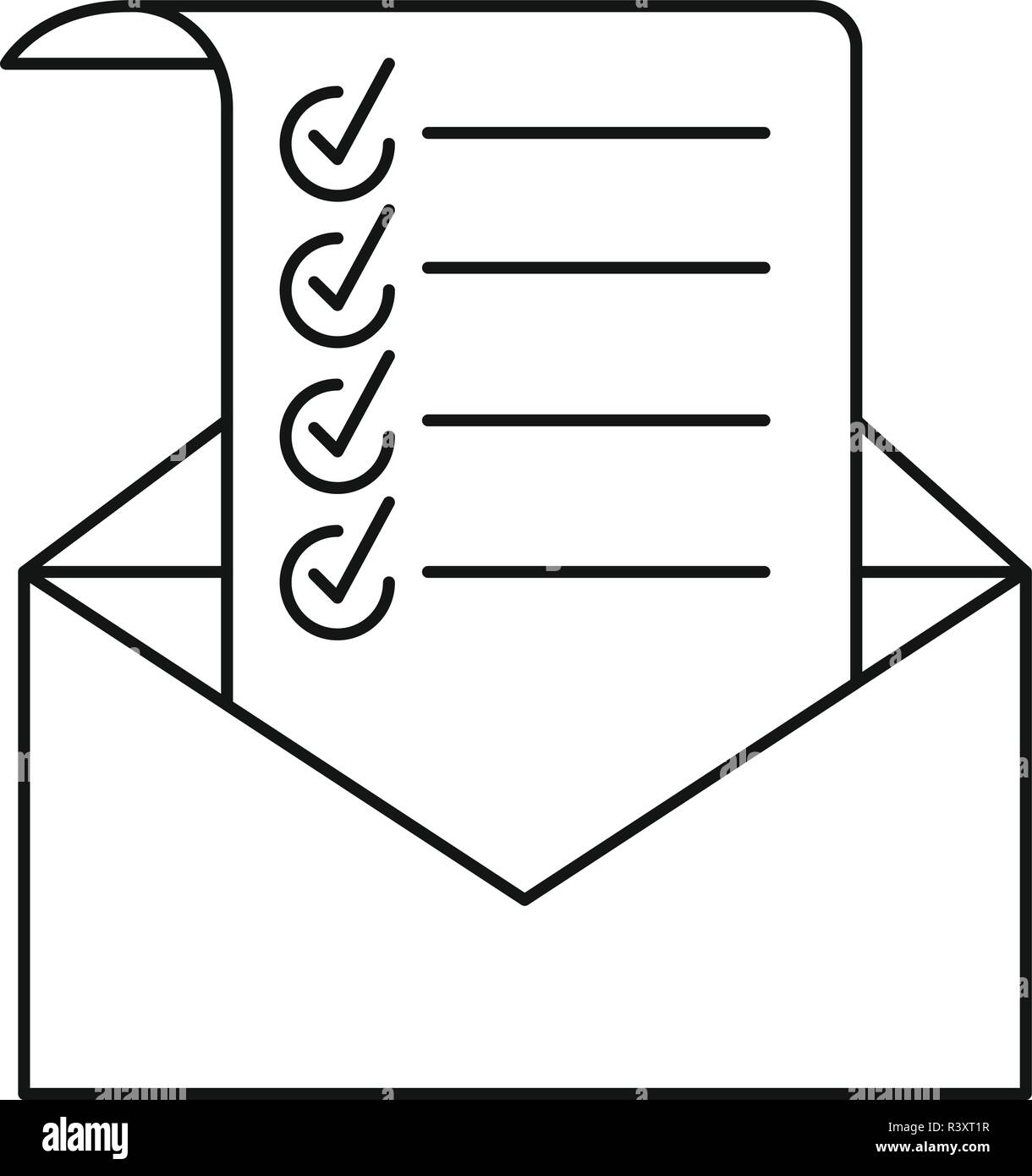 Mail checklist icon. Outline mail checklist vector icon for web design ...