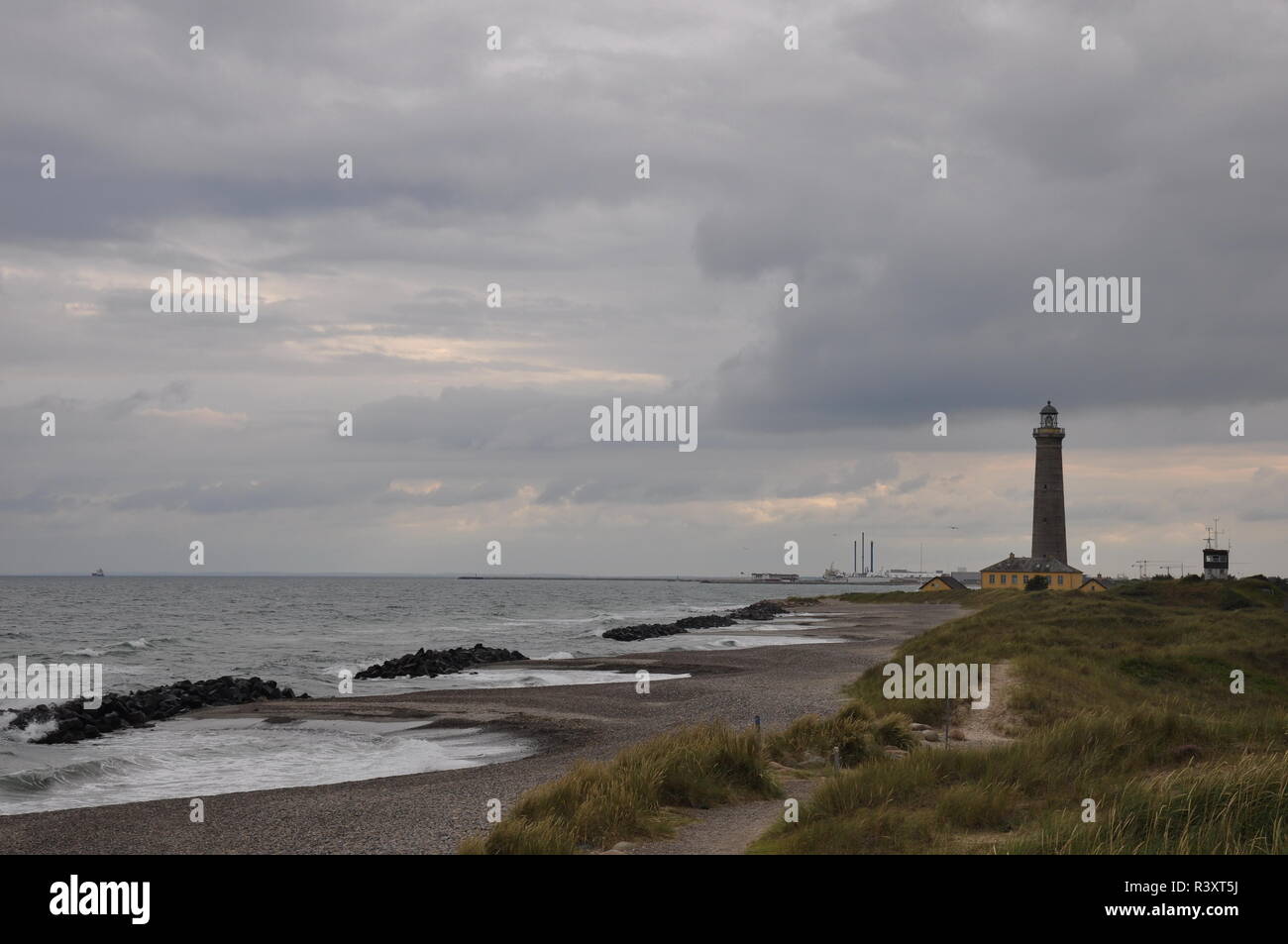 skagen lighthouse kattegat with surf denmark Stock Photo - Alamy