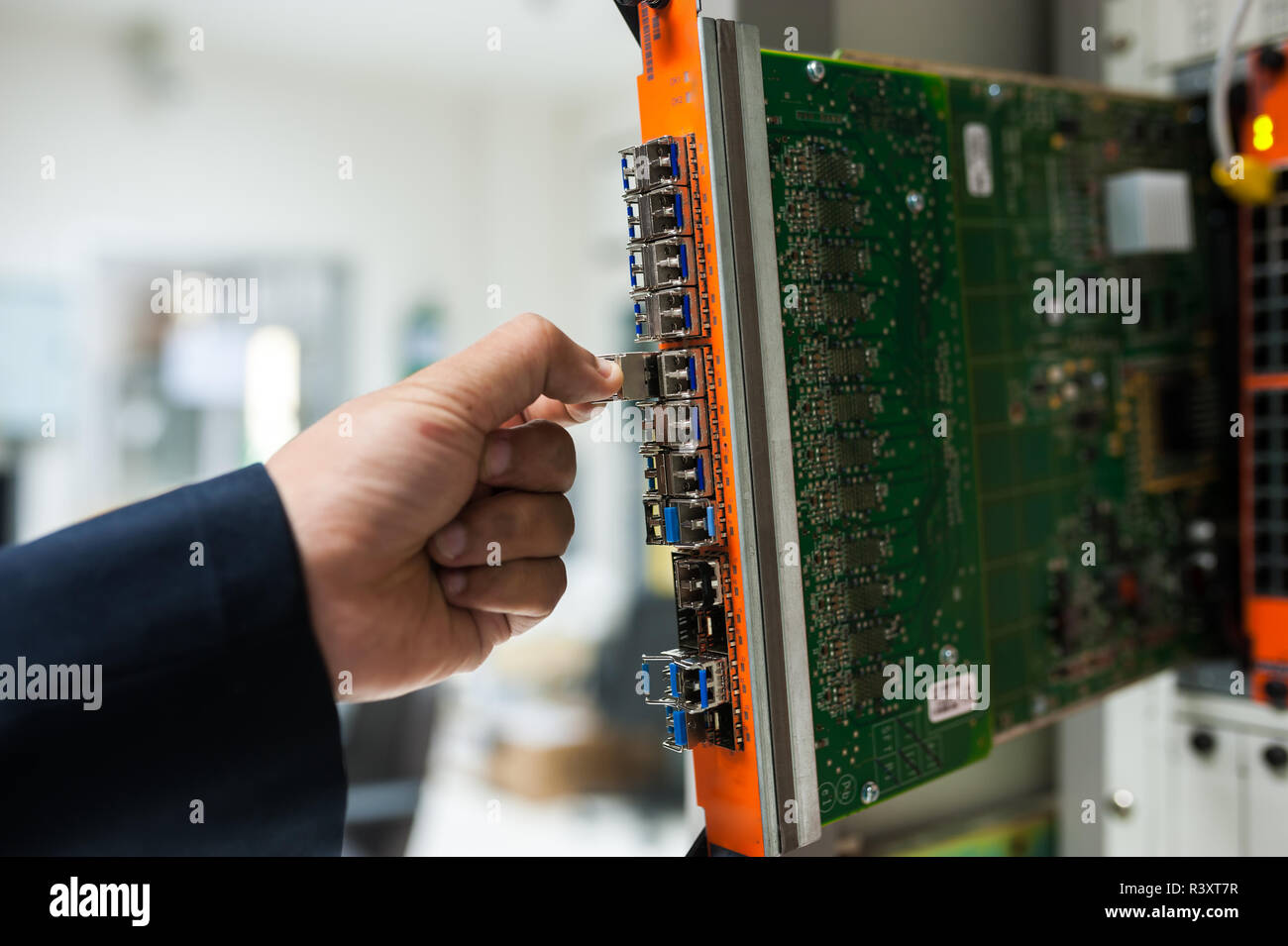 Fix network switch in data center room Stock Photo - Alamy