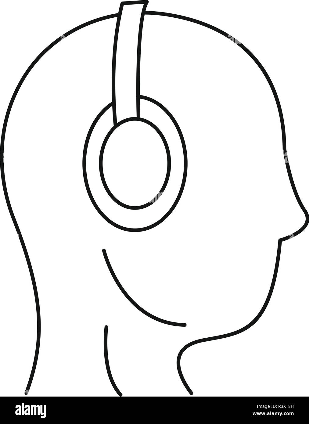 Hotline support center icon. Outline hotline support center vector icon ...