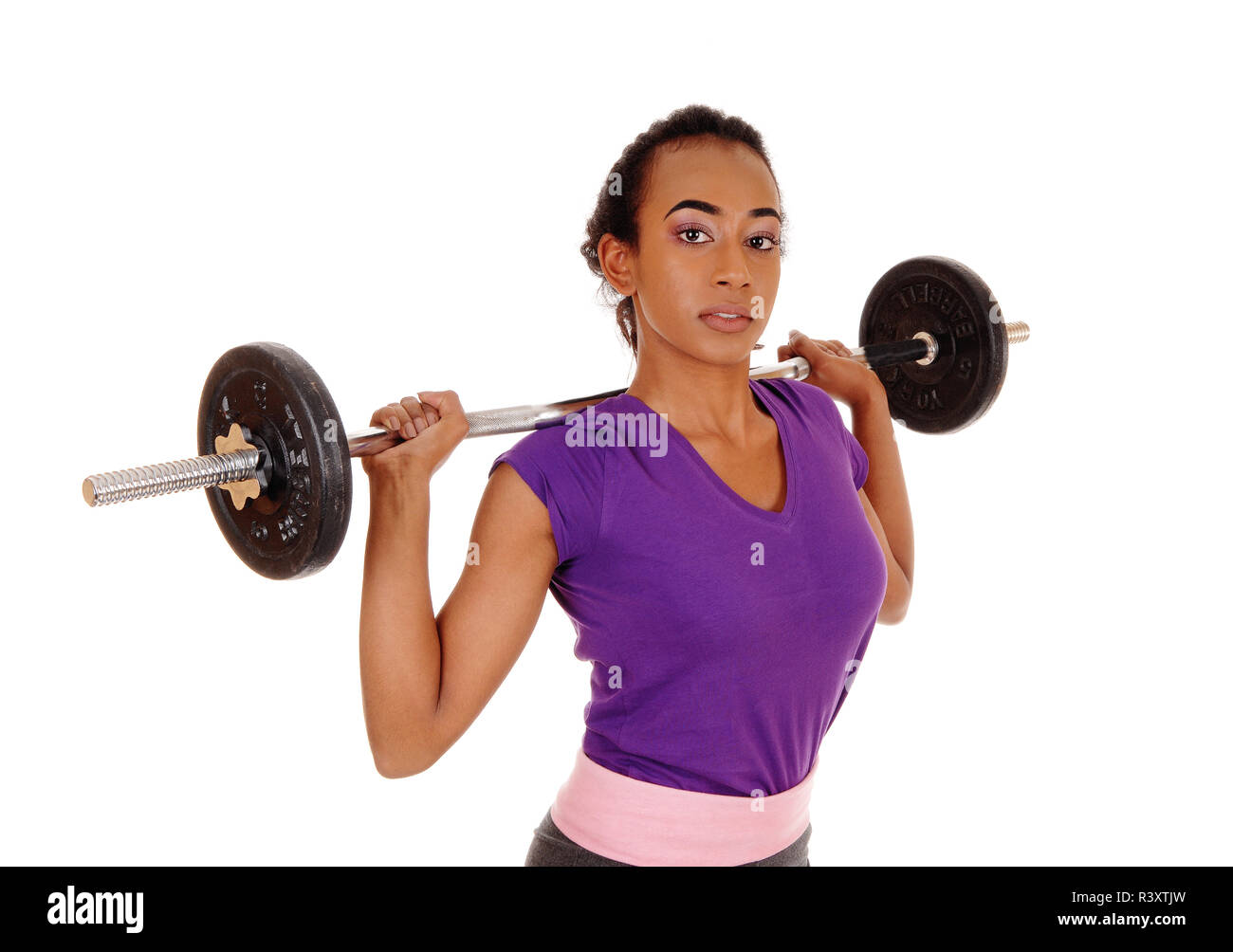African american woman weight lifting Stock Photo - Alamy