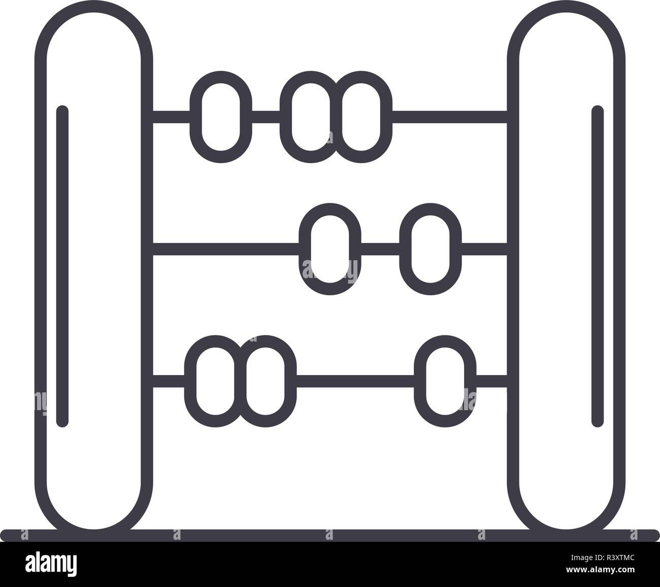 Abacus line icon concept. Abacus vector linear illustration, symbol ...
