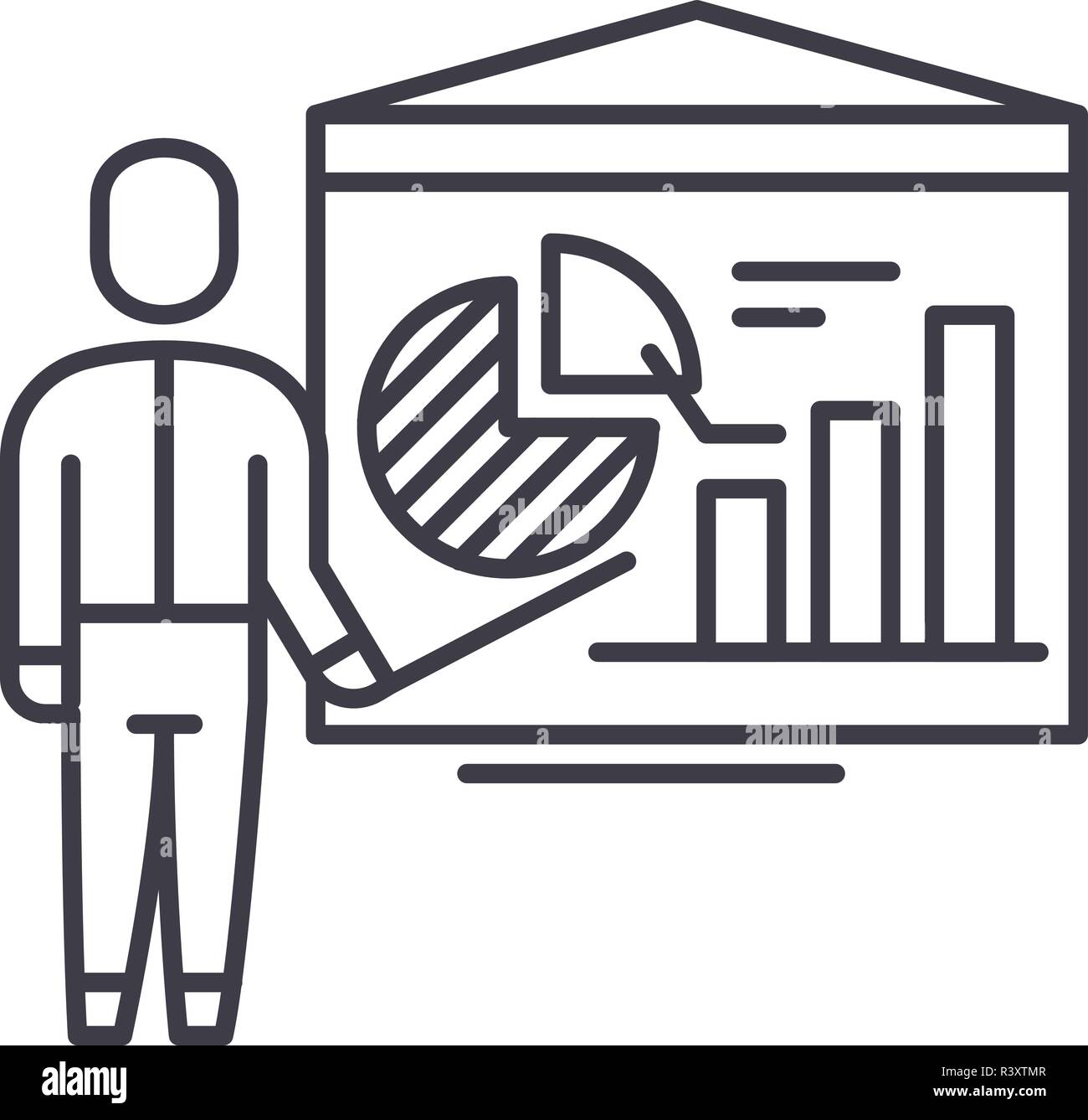 Accounting analysis line icon concept. Accounting analysis vector ...