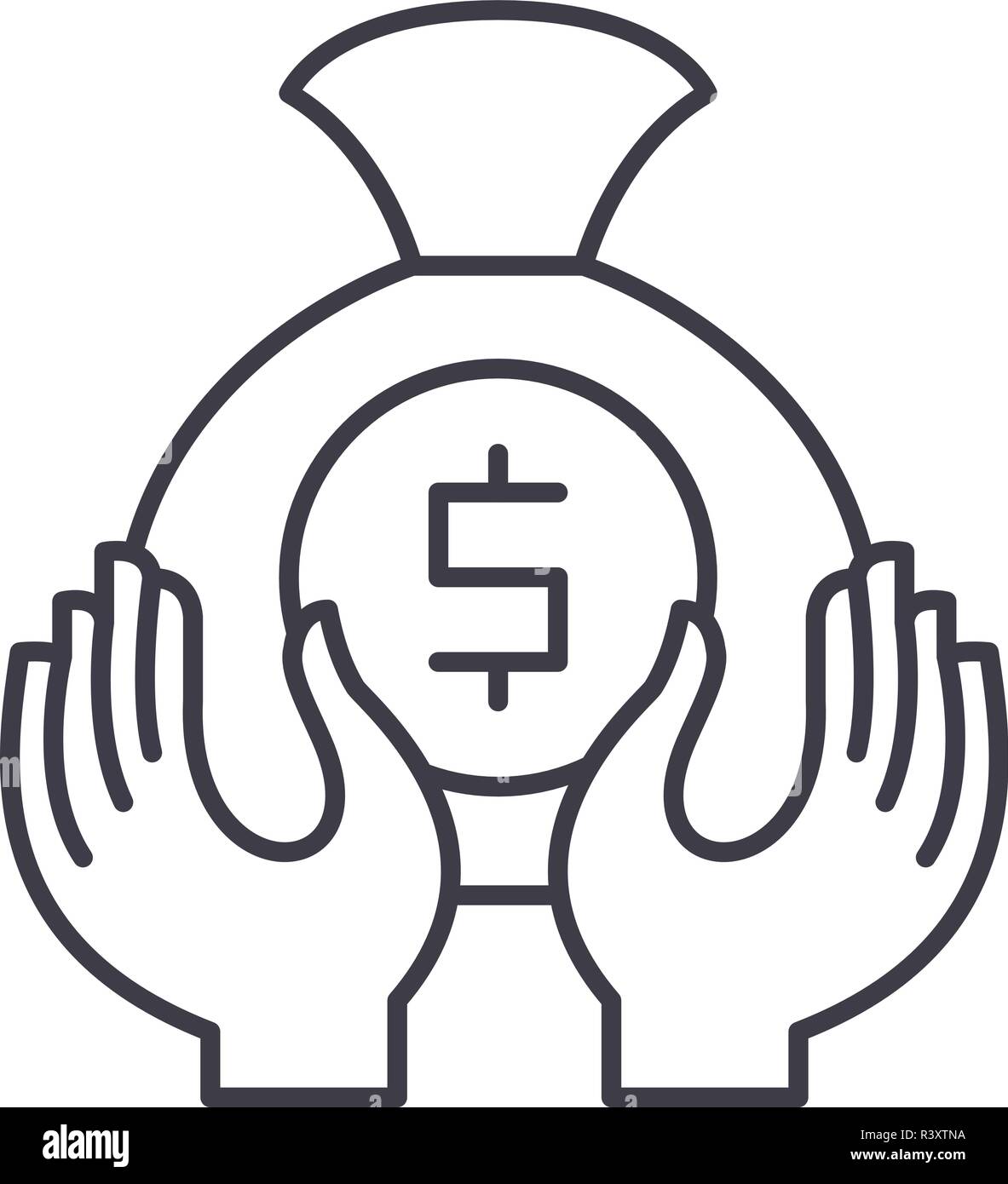 Accumulation line icon concept. Accumulation vector linear illustration ...