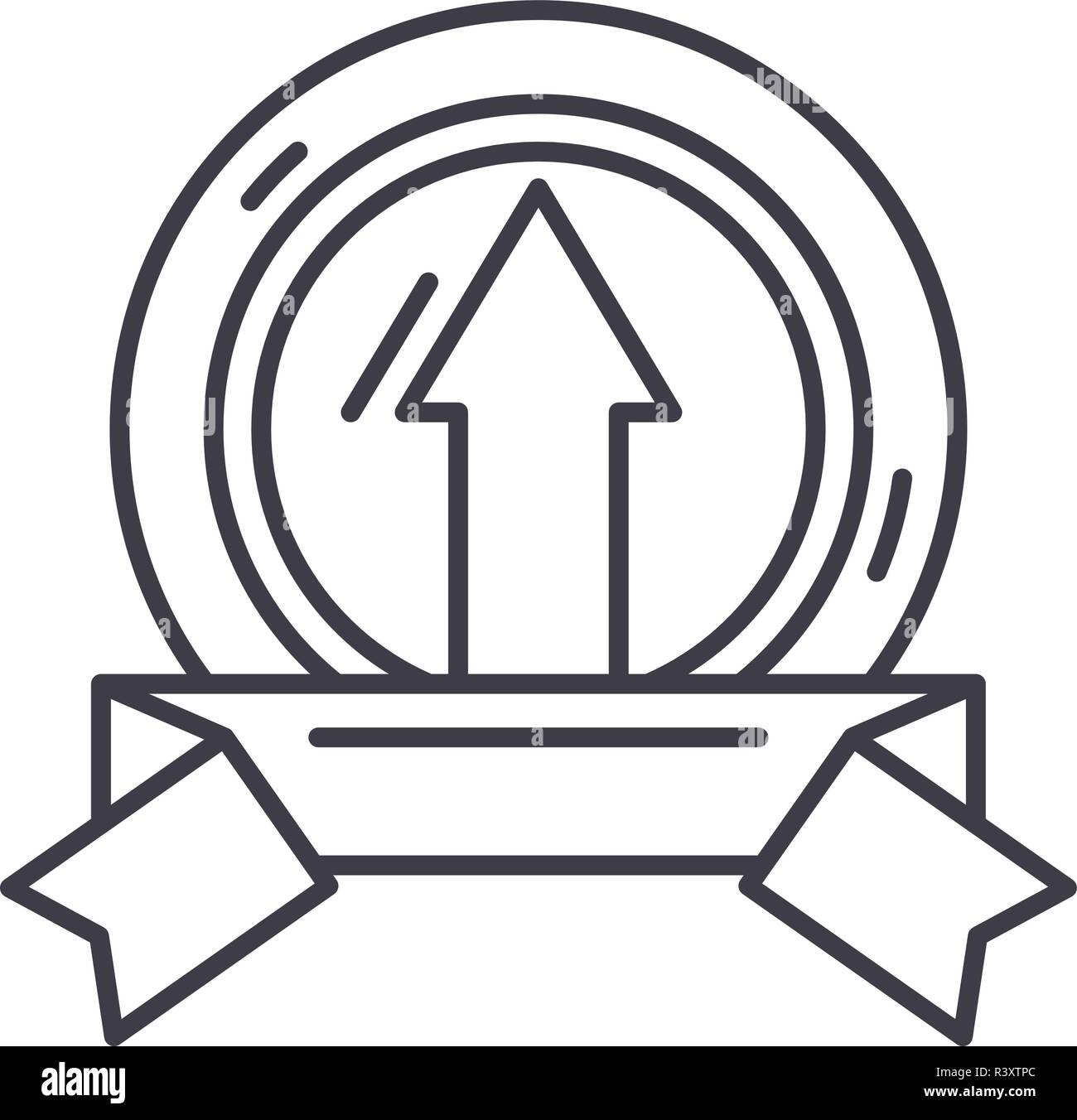 Achieving success line icon concept. Achieving success vector linear ...