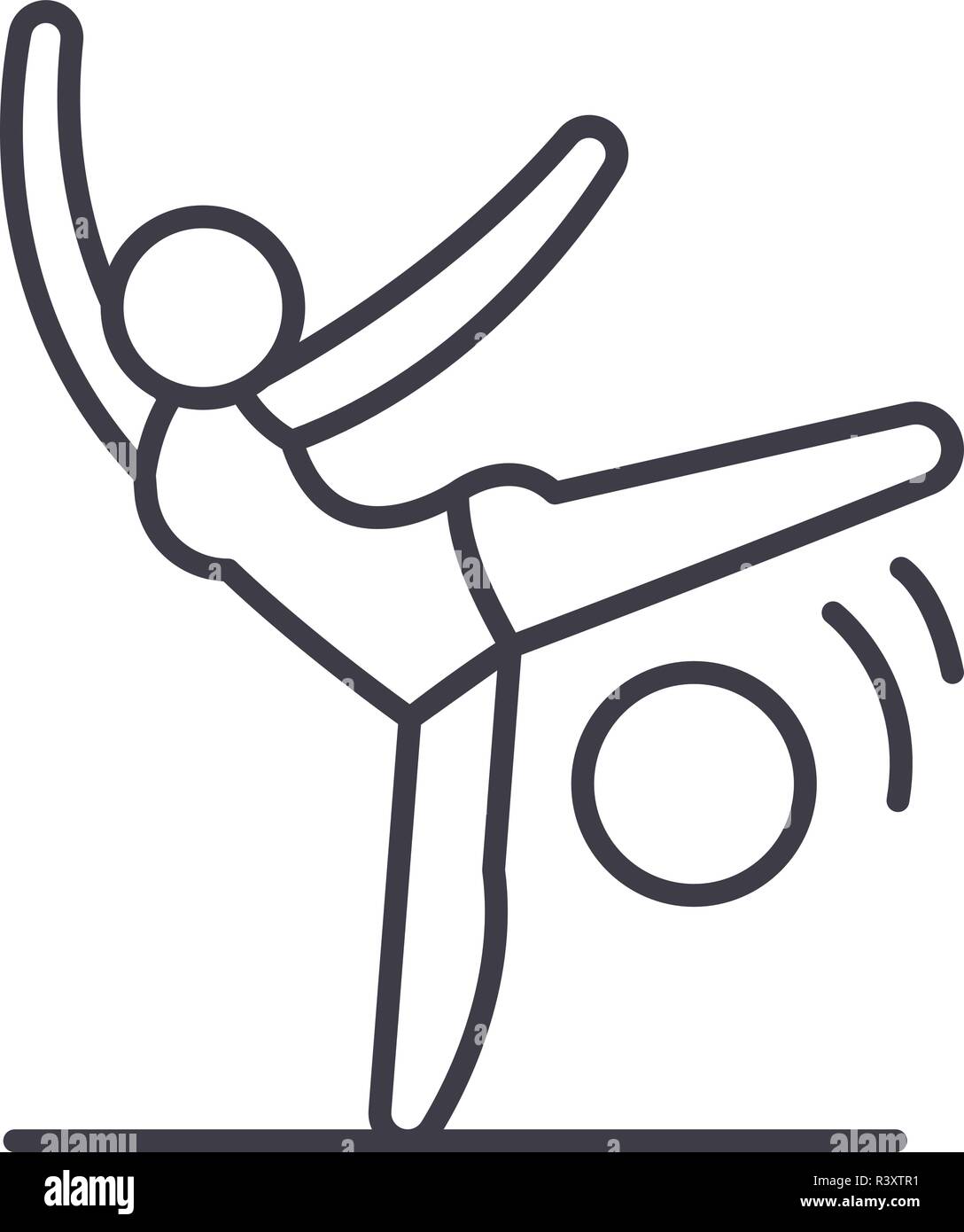 Acrobatics line icon concept. Acrobatics vector linear illustration ...