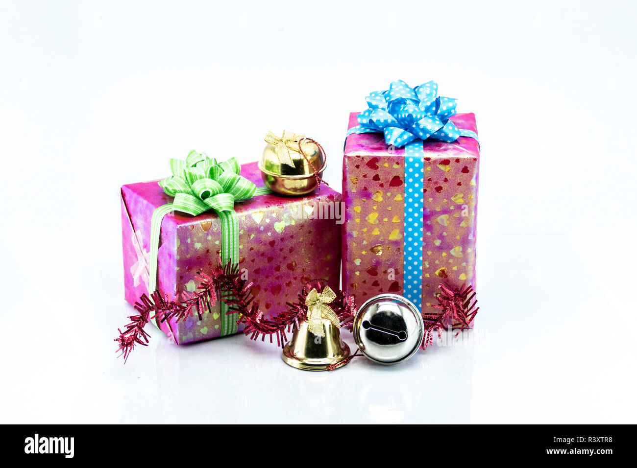 Group of Christmas objects isolated on white background Stock Photo - Alamy