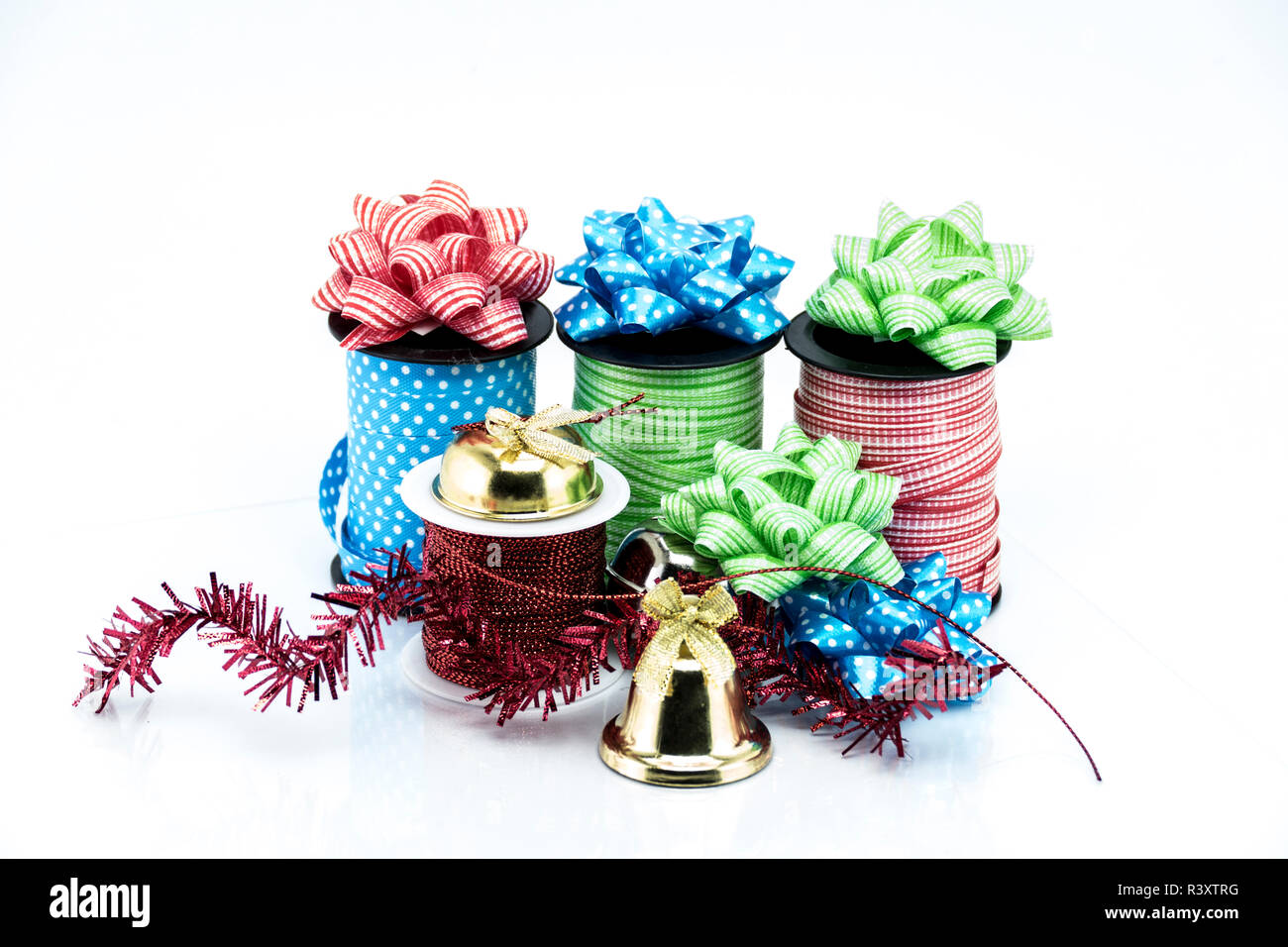 Group of Christmas objects isolated on white background Stock Photo - Alamy