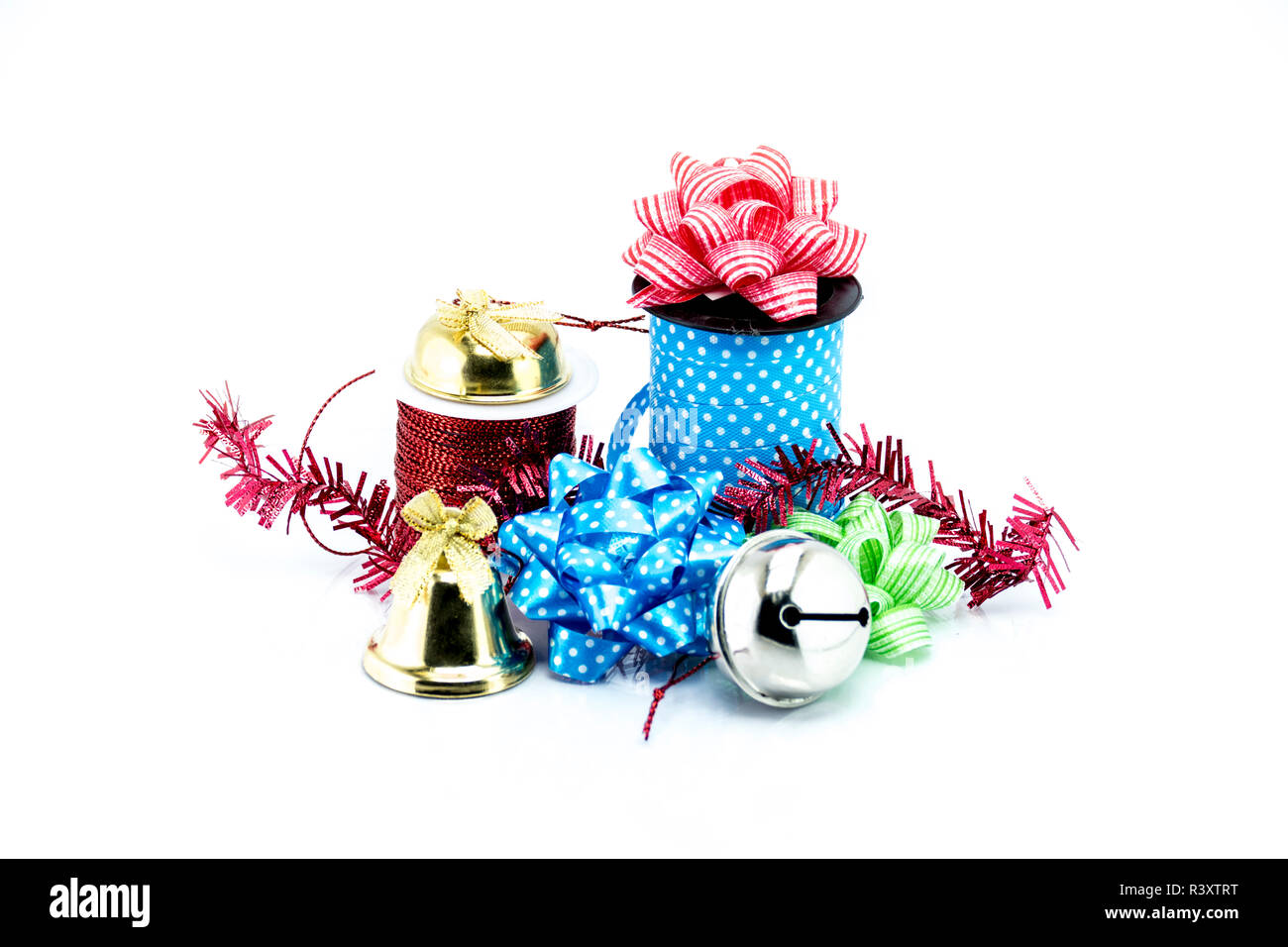 Group of Christmas objects isolated on white background Stock Photo - Alamy