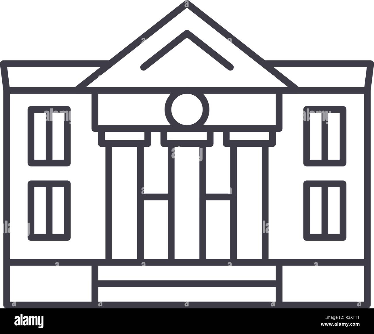 Administrative building line icon concept. Administrative building ...