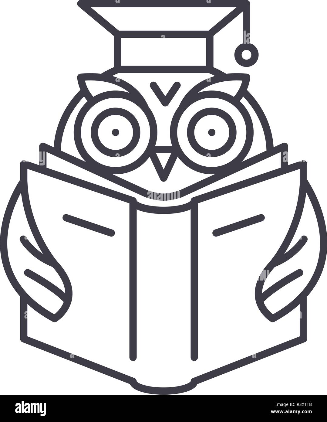 Advanced reading line icon concept. Advanced reading vector linear ...