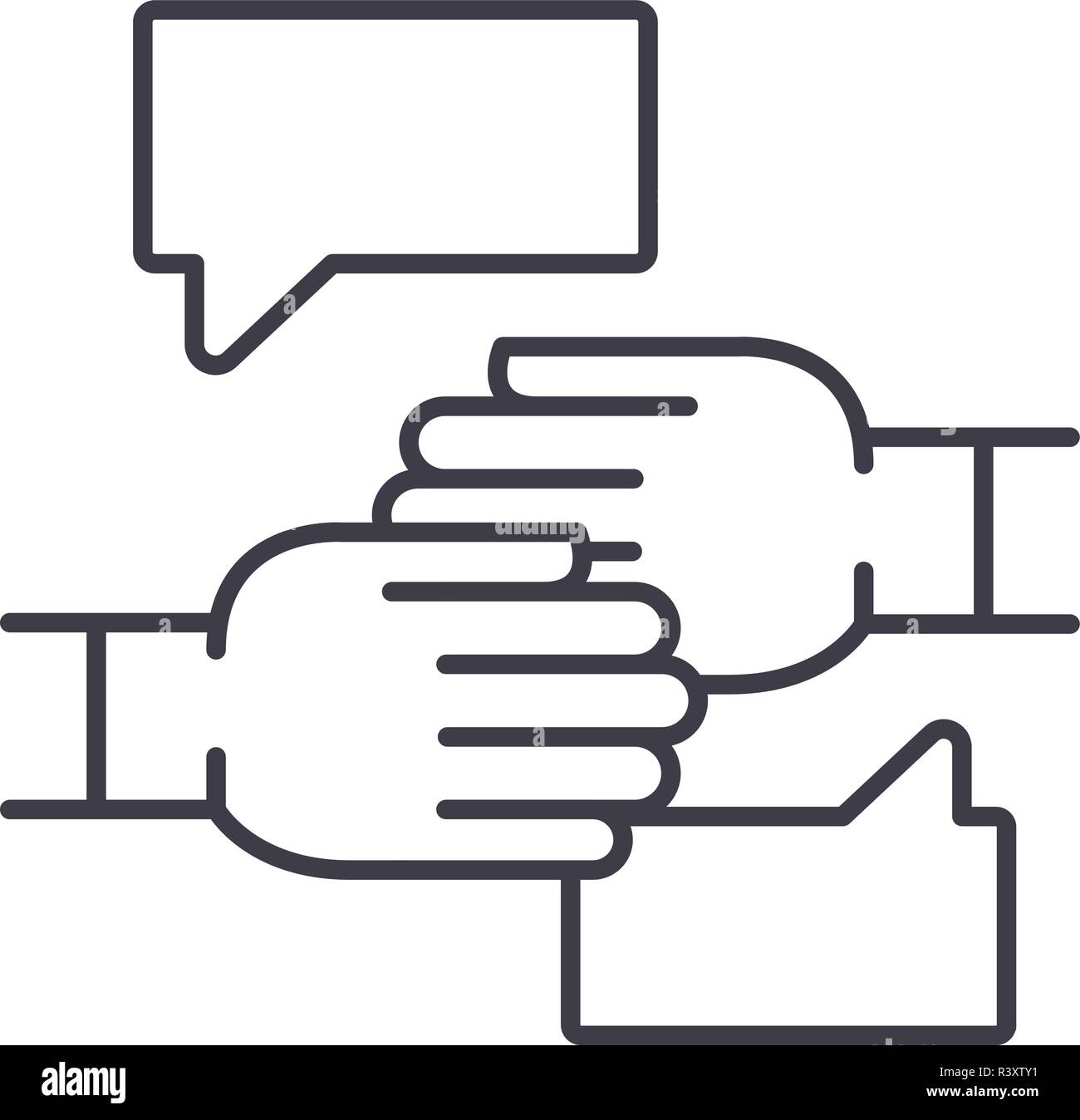 Agreement of intent line icon concept. Agreement of intent vector ...