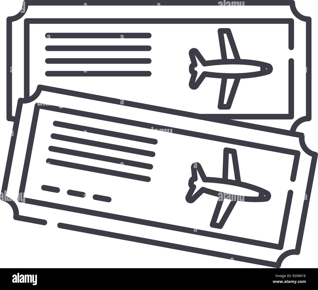 Airline tickets line icon concept. Airline tickets vector linear ...