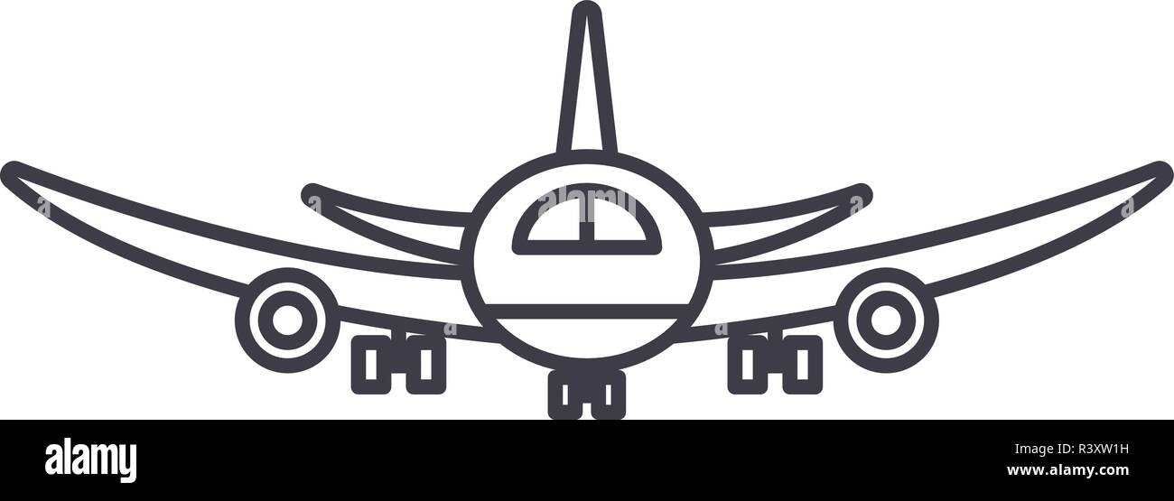 Airplane flight line icon concept. Airplane flight vector linear ...