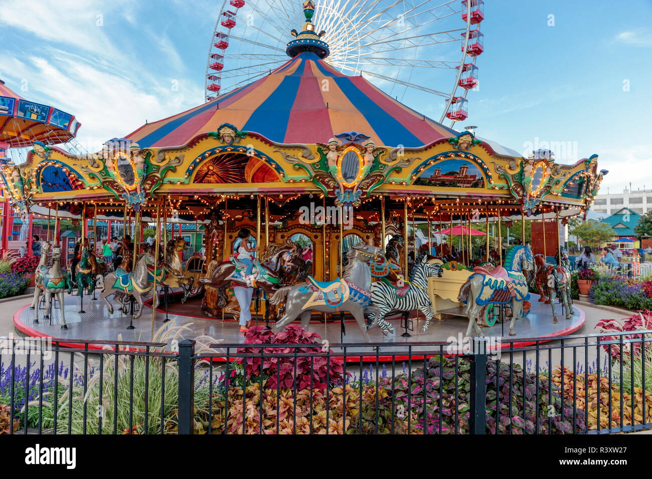 Chicago, Illinois, USA. The carousel at Navy Pier Stock Photo - Alamy