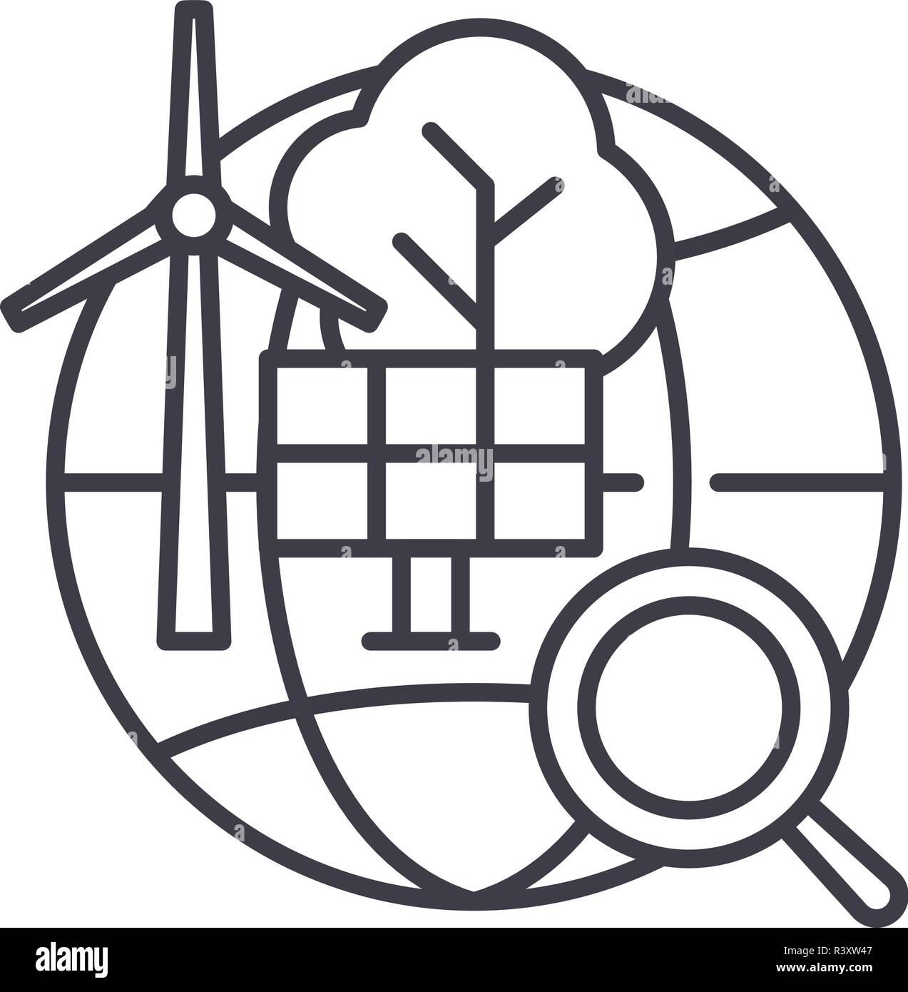 Alternative energy line icon concept. Alternative energy vector linear ...