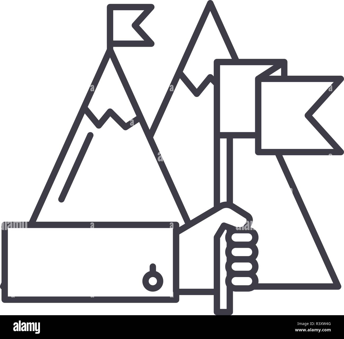 Ambitious goals line icon concept. Ambitious goals vector linear ...